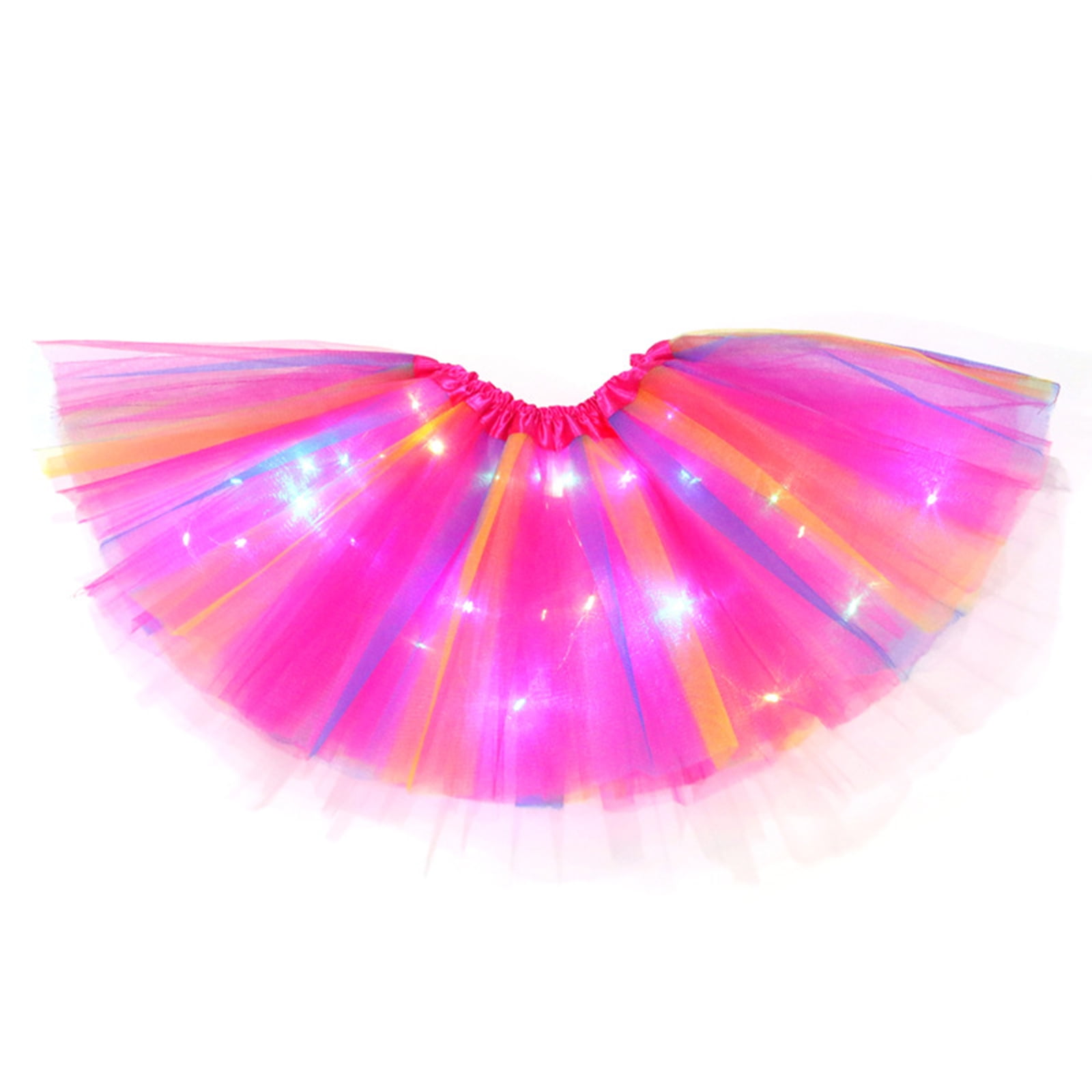 Luminous Led Tutu Skirt For Girls 2-12 Years,Elastic 3 Layered Light ...