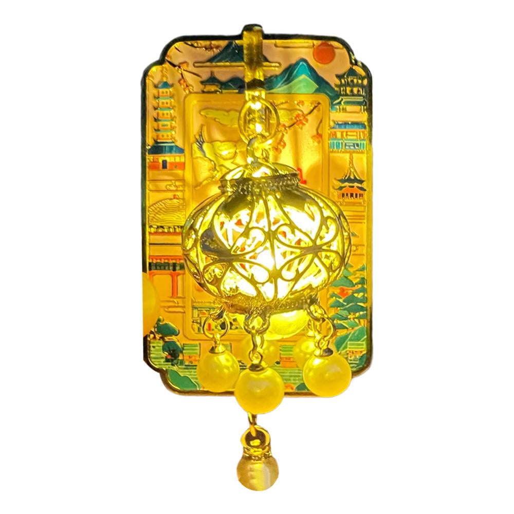 Luminous Lantern Refrigerator Magnet,Metal 3D Lantern Landmark ...
