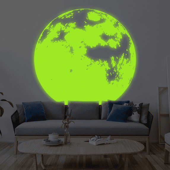 Luminous Lunar Wall Decal - Glow-in-the-Dark Moon Sticker - Walmart.com