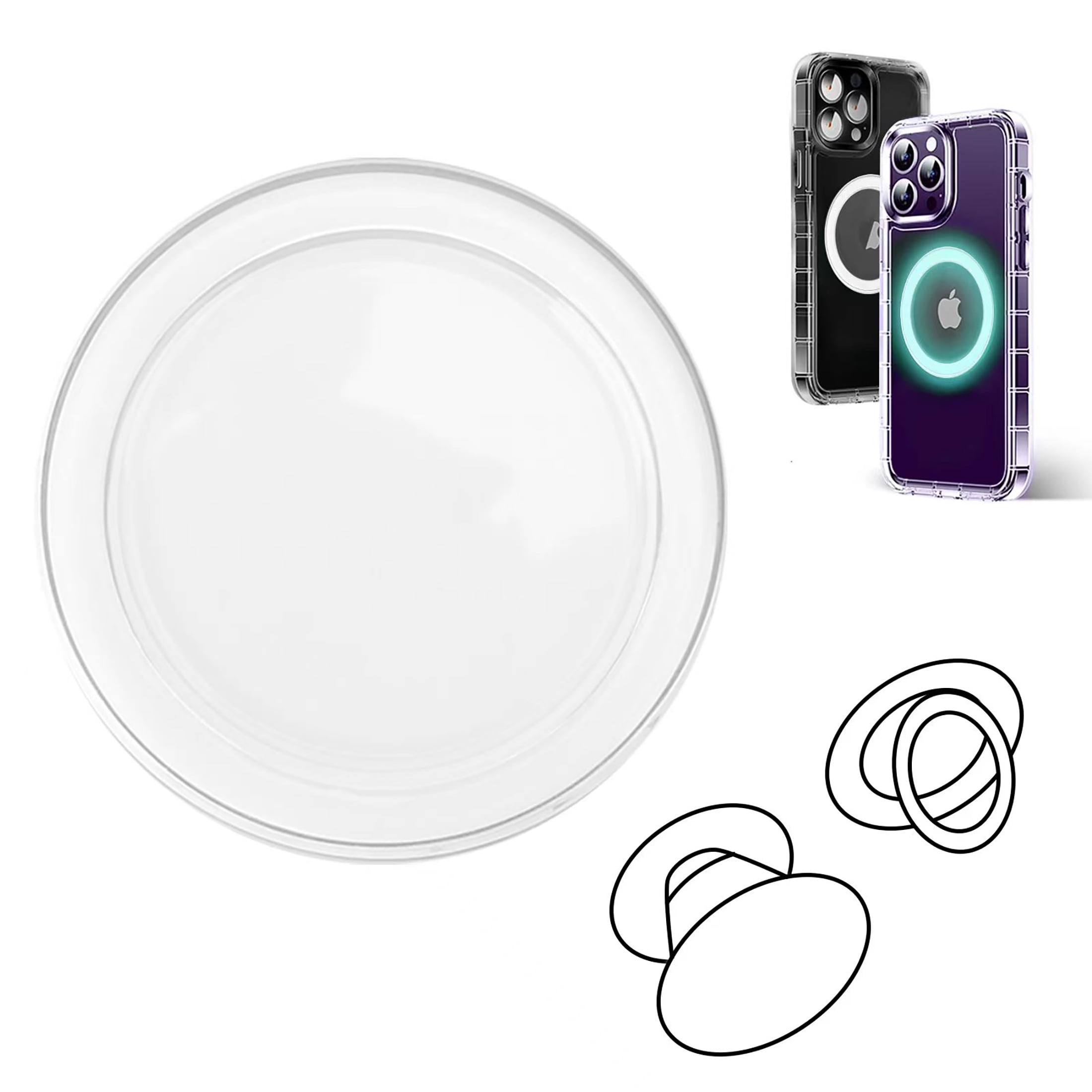 Luminous Magnetic Base for PopSocket Removable Cell Phone Holder, Clear ...