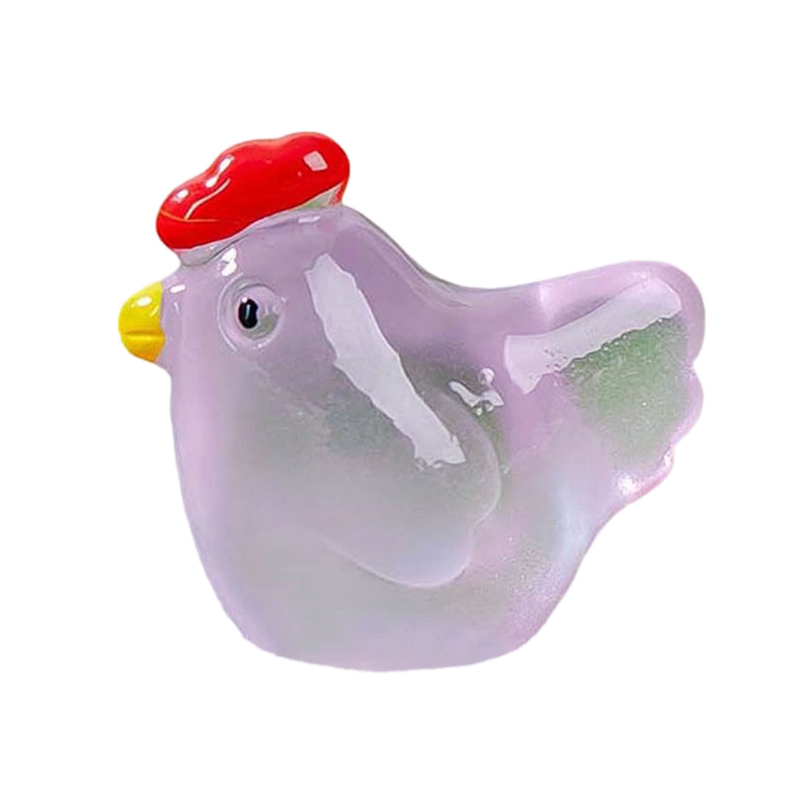 Luminous Mini Chicken Figurines Resin Miniature Animals Tiny Chickens ...