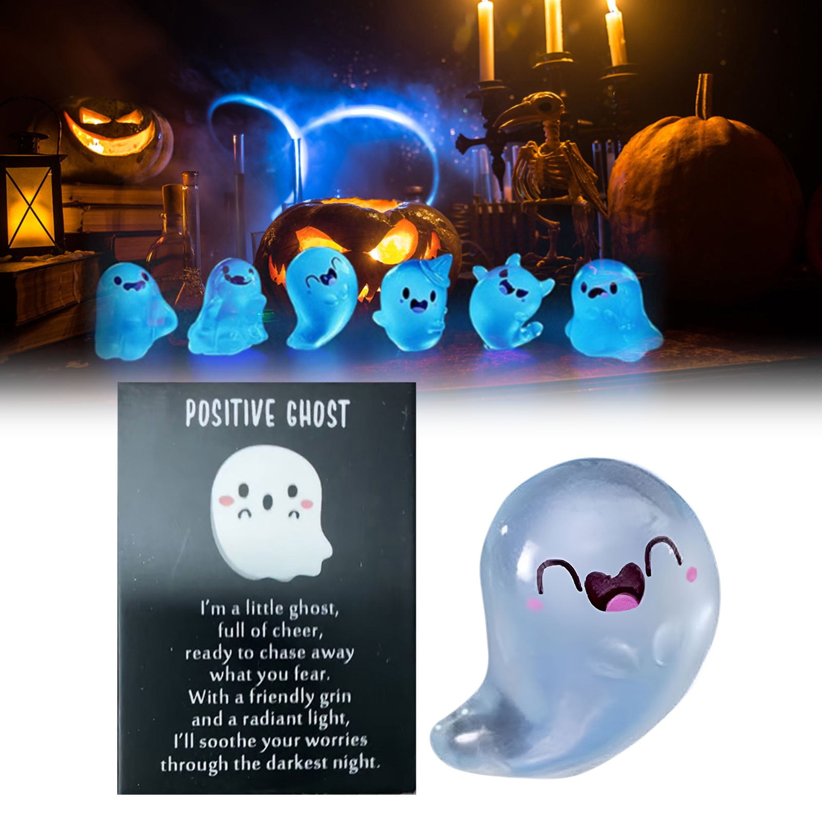 Luminous Mini Ghost Figurines Mini Halloween Figurines with Box Mini ...