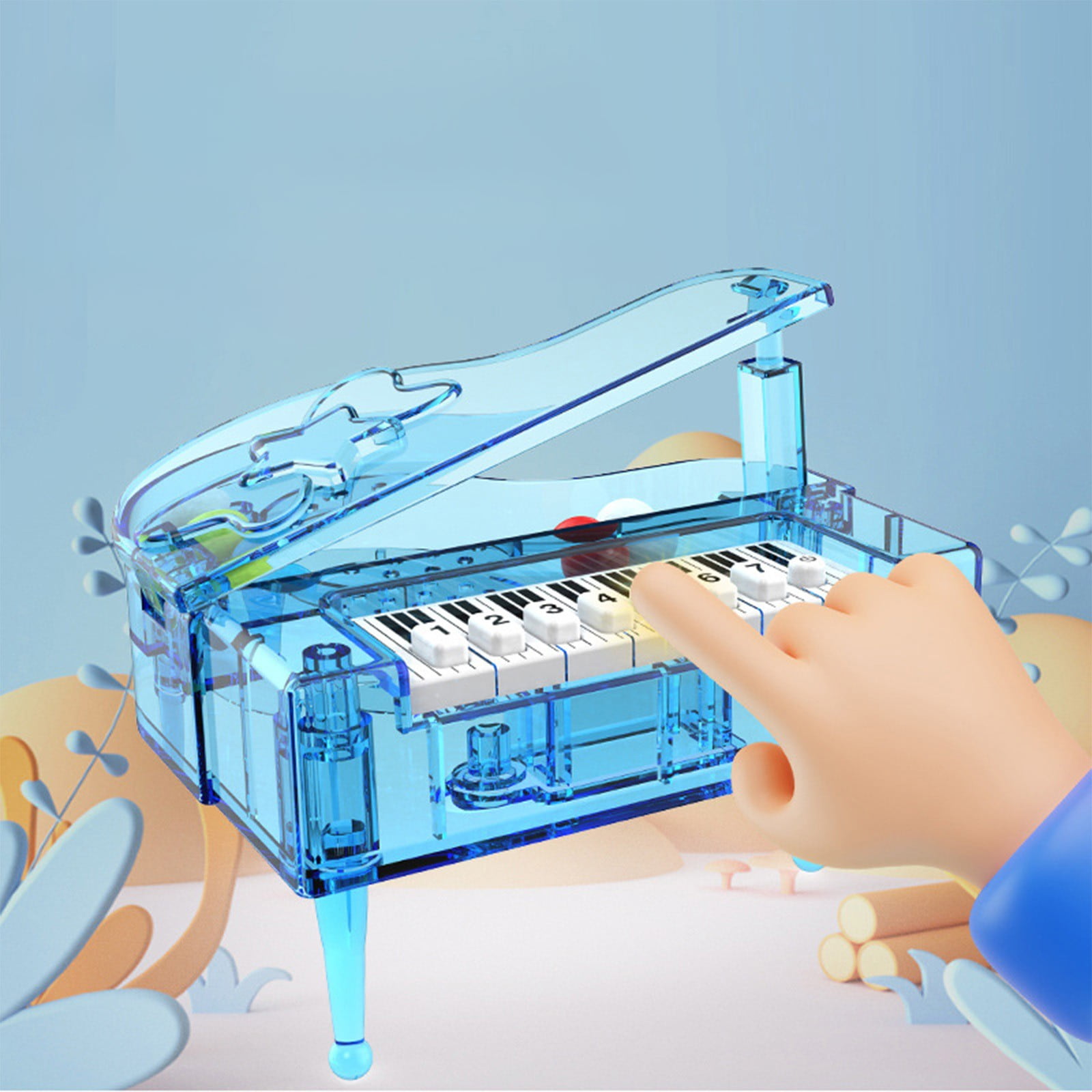 Luminous Mini Piano Keyboard Toy with Light Up Keys, Portable ...