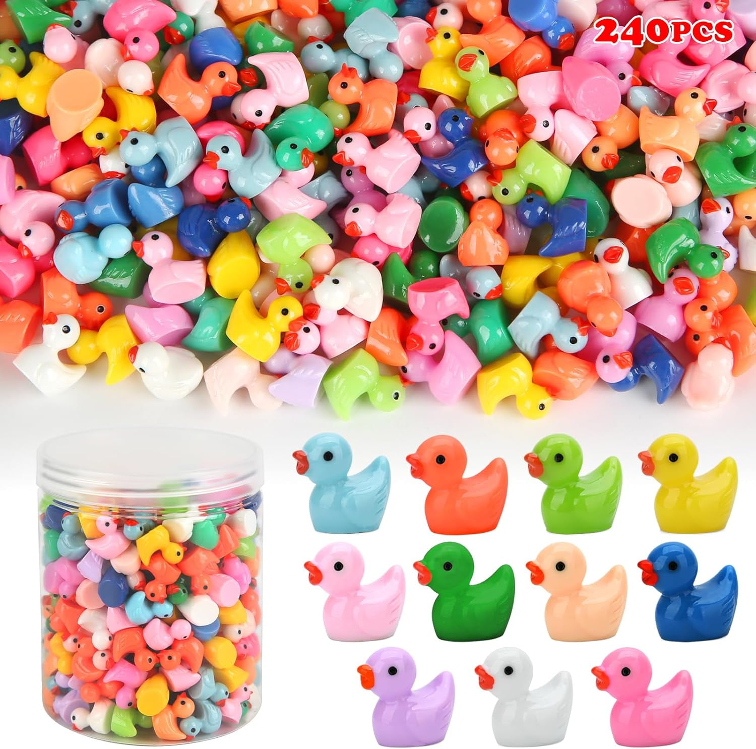Luminous Mini Resin Ducks, Tiny Duck Bulk Glow in The Dark Small ...