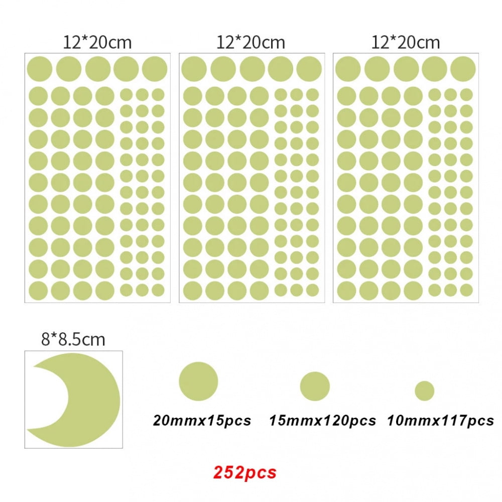 Luminous Moon Stars Wall Stickers for Kids room Bedroom Decor Glow in ...