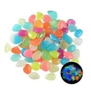 Solar Glow Rocks,Willstar 100PCS Glowing Pebbles Stones,Glow in the ...