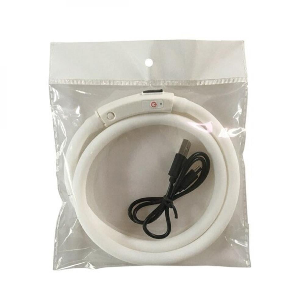Luminous Pet Collar With LED Light USB Charging Silicone Strobe Collar ...