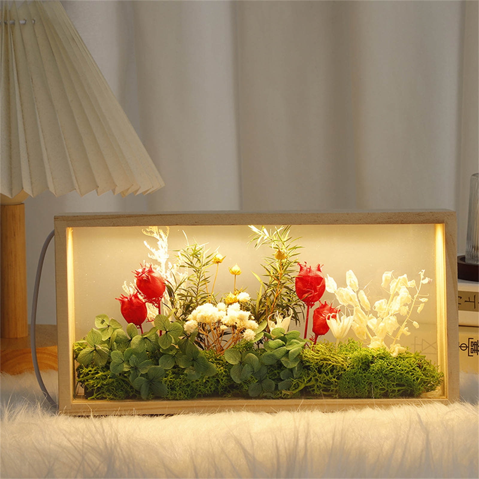 Luminous Photo Frame DIY Dry Flower Photo Frame Forest World Eternal ...