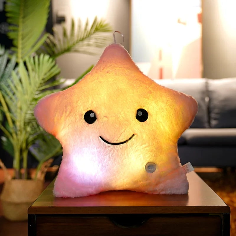 Luminous Pillow Soft Stuffed Plush Glowing Colorful Stars Cushion Led ...