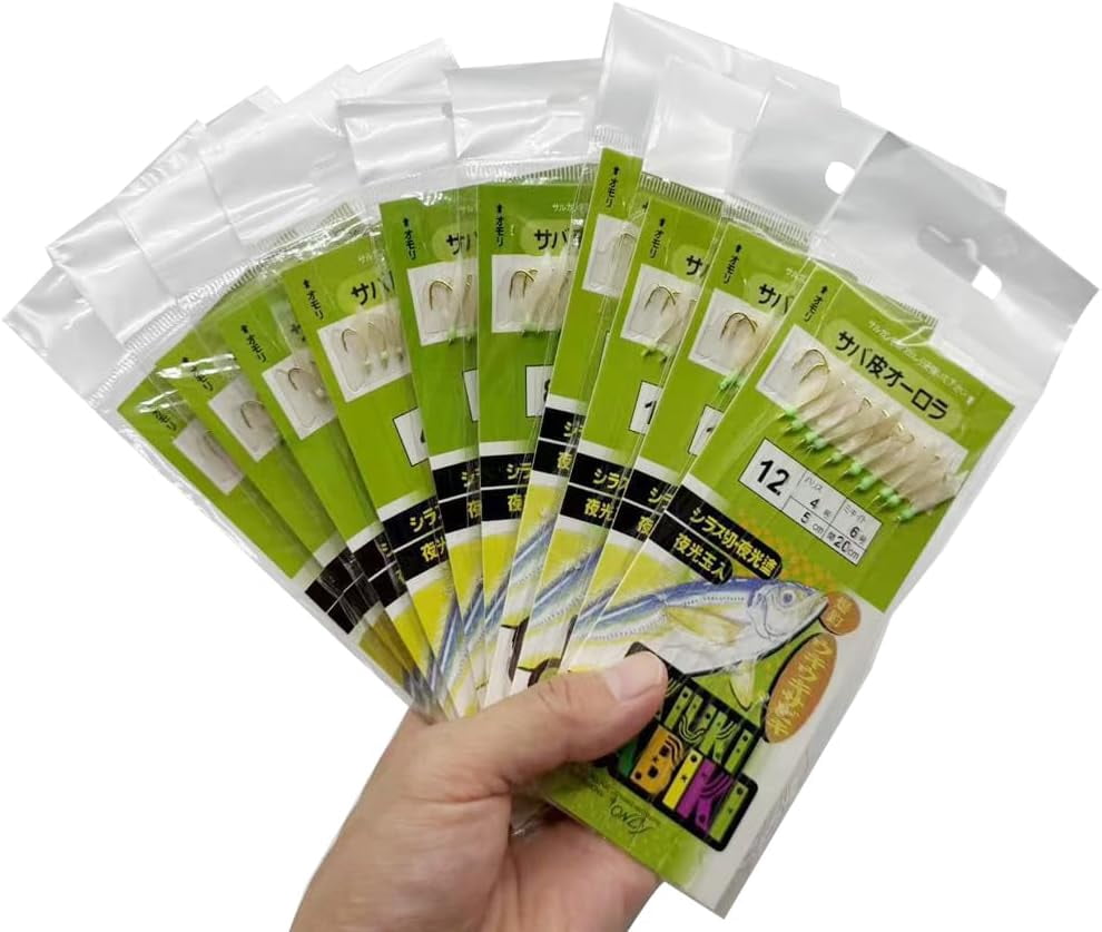 Luminous Sabiki Rigs 10 Packs/100 Hooks Fishing Lures Size: 4# 6# 8# 10 ...