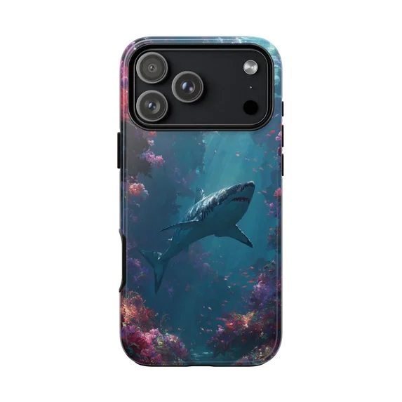 Luminous Shark Reef Ocean Scene Phone Case for iPhone 17 through 11 Pro Max - Walmart.com