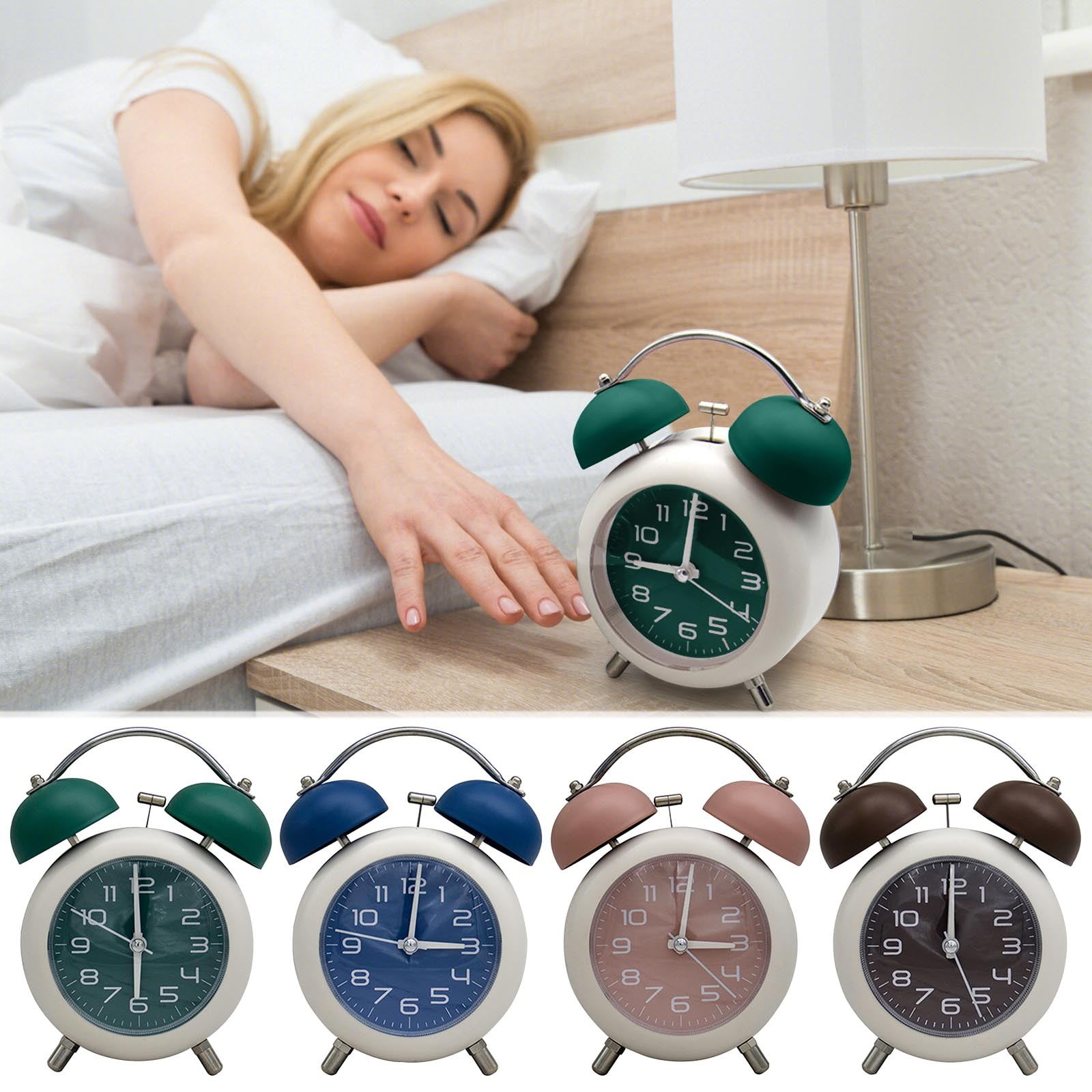 Luminous Silent Alarm Clock for Kids - Cute Mechanical Bedside Clock ...