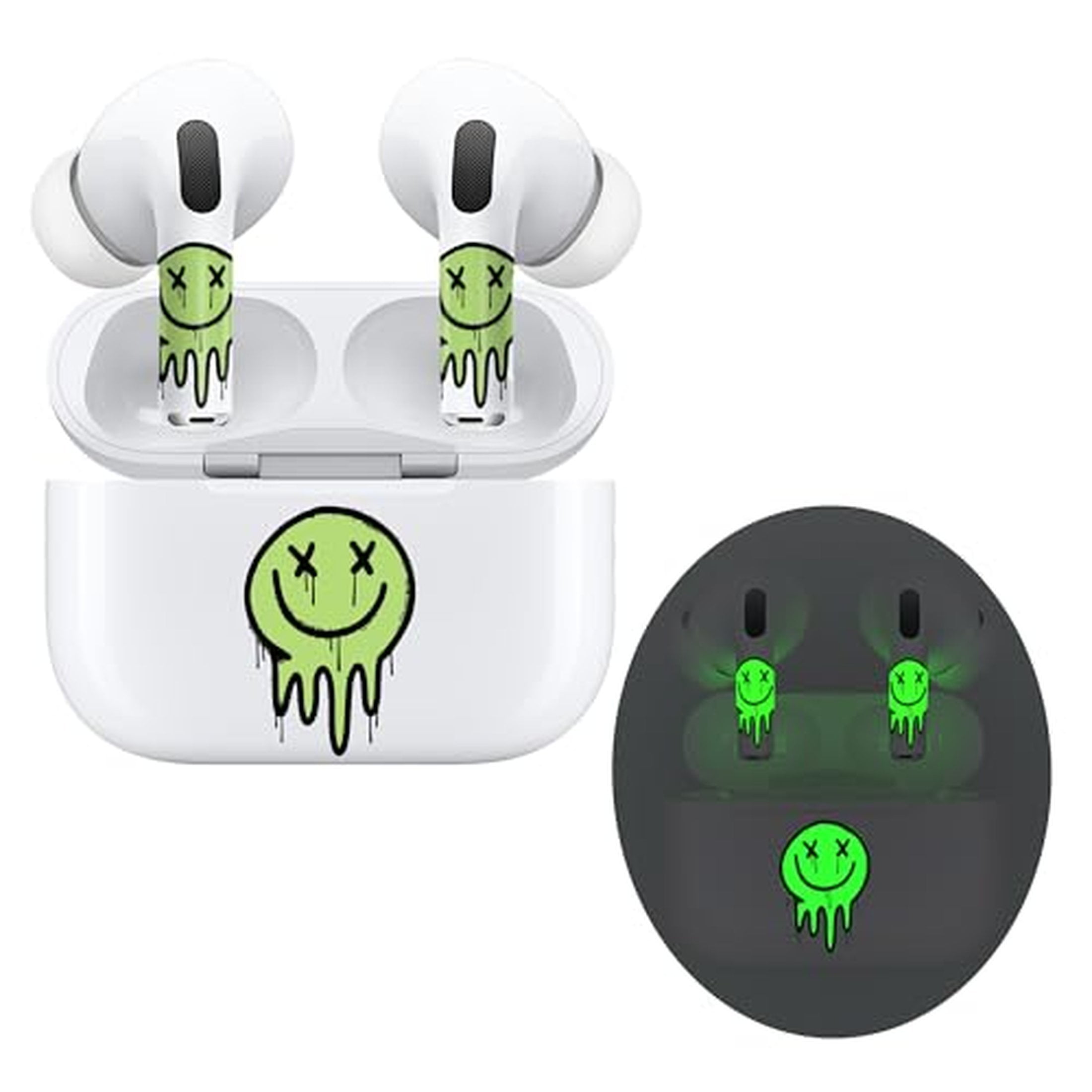 Luminous Smiling Glow Stickers for AirPods Pro and Charging Case ...