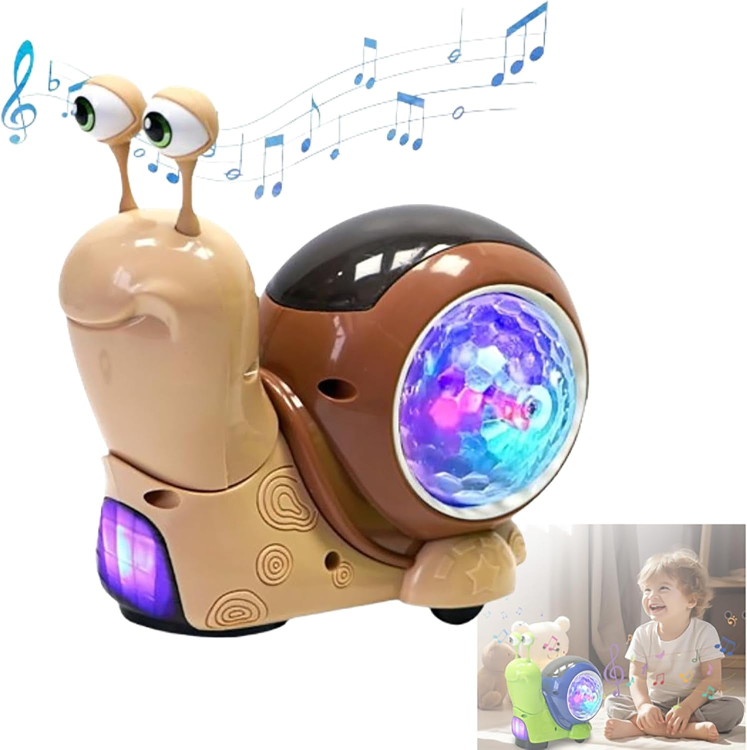 Luminous Snail Toy, 2025 New Baby Toddler Electric Snail Toy Cute ...