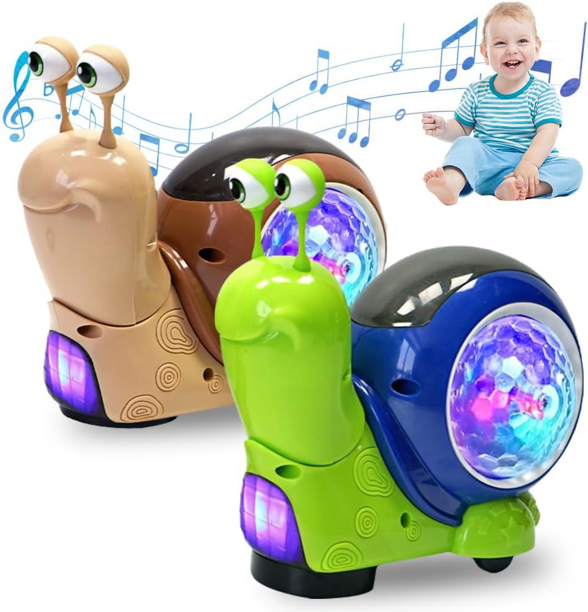 Luminous Snail Toy, 2025 New Crawling Snail Toys, Cute Electric Tummy ...