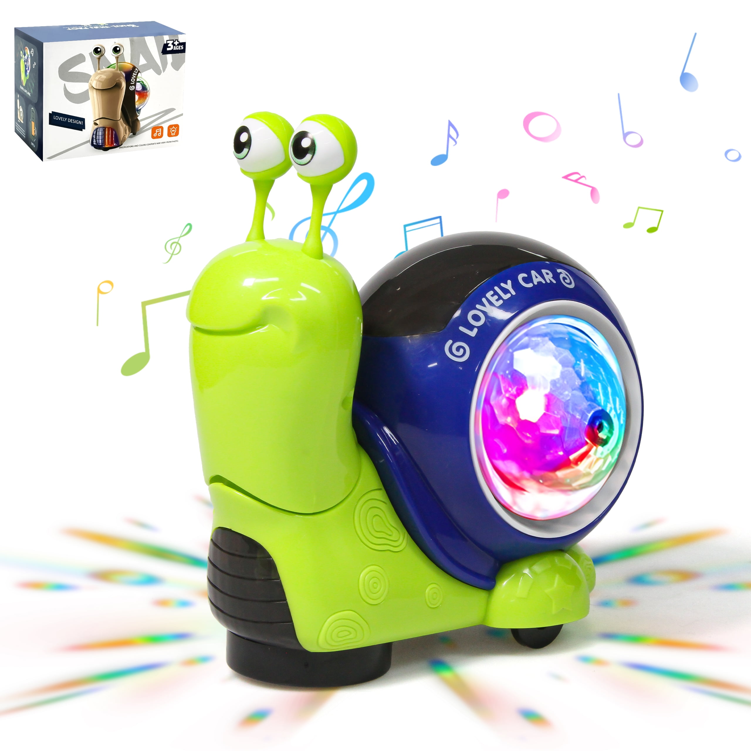 Luminous Snail Toy, 2025 New Crawling Snail Toys, Cute Electric Tummy ...