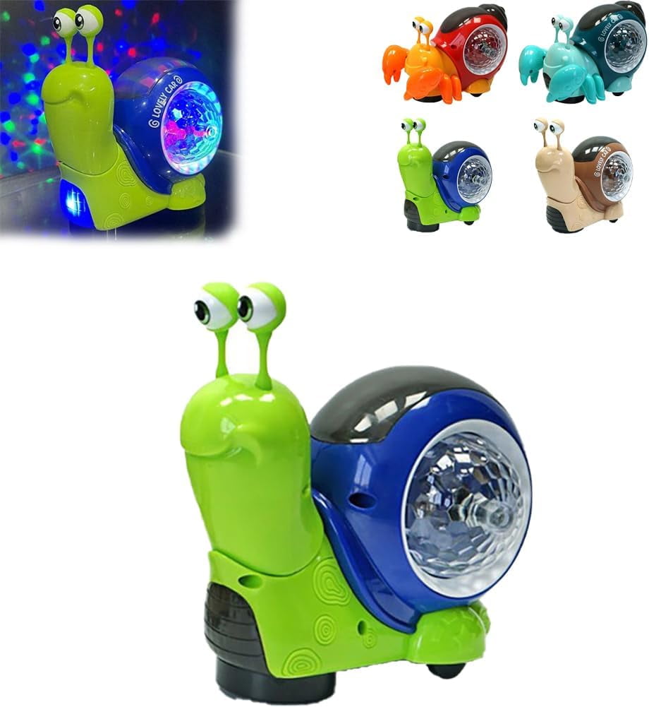 Luminous Snail Toy, Luminous Electric Crawling Crab Baby Toy, 3D Lights ...