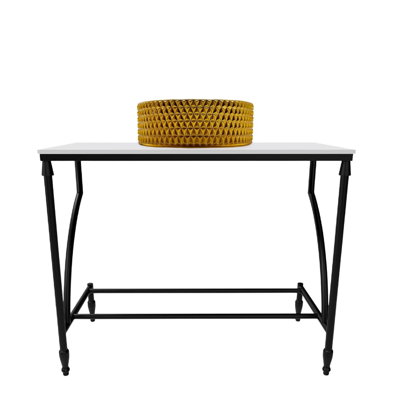 Luminous Stainless Steel Metal Vanity Set - Gold Glass Sink and Black ...