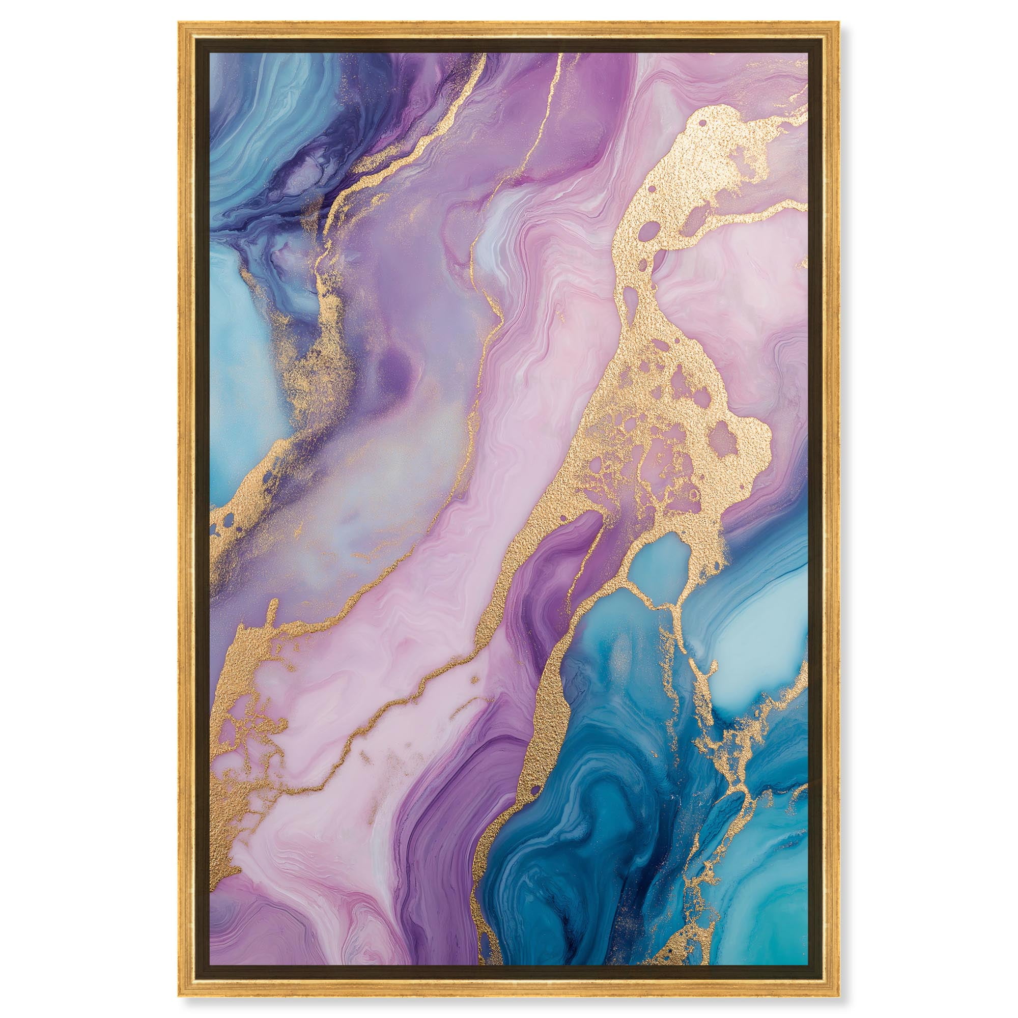Luminous Strata Canvas Geode Wall Art by Art Remedy, Gold Frame, 20" x ...