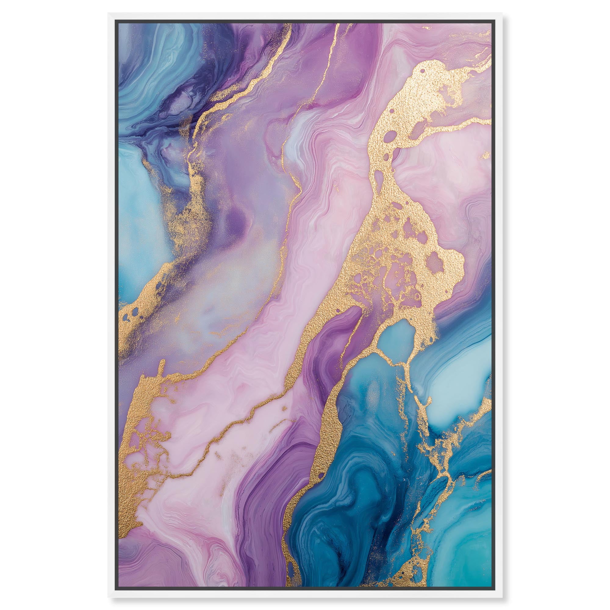 Luminous Strata Canvas Geode Wall Art by Art Remedy, White Frame, 24" x ...