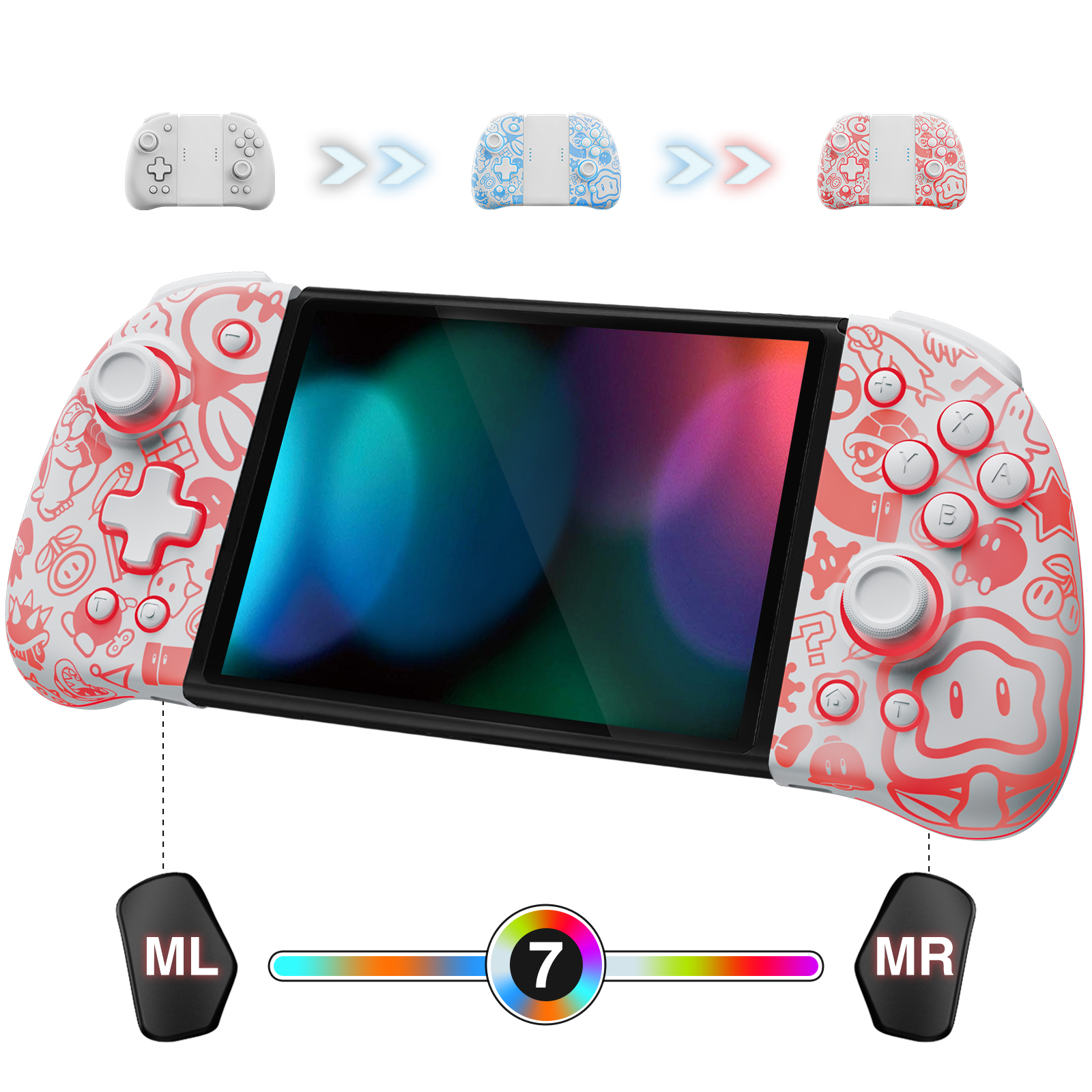 [Luminous Pattern]Funlab Firefly Switch Pro Controller Wireless Compatible with Nintendo Switch ...