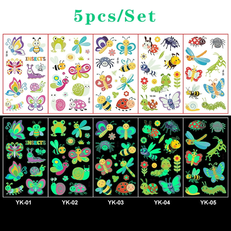 Luminous Tattoo 5 10pcs/Set Temporary Tattoos Mermaid Licorne Children ...