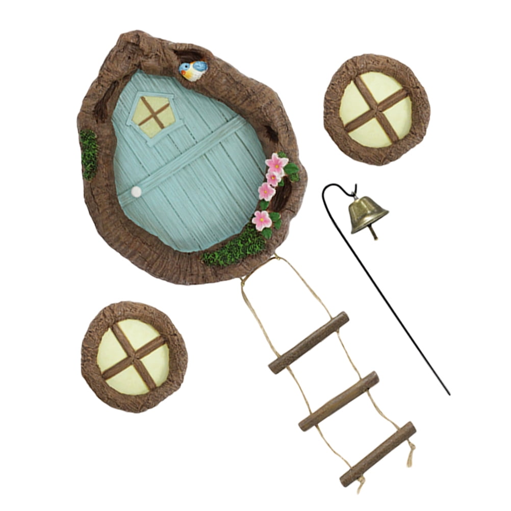 Luminous Tree Hole Doors and Windows Models Garden Decoration Miniature ...