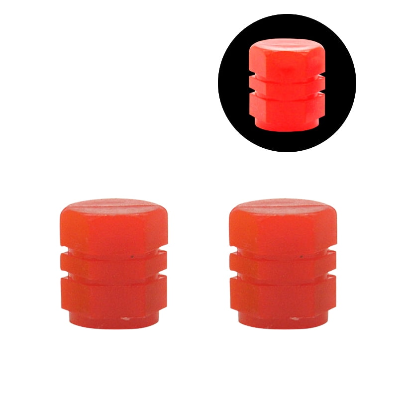 Luminous Valve Caps Fluorescent Red Night Glowing Car Motorcycle ...