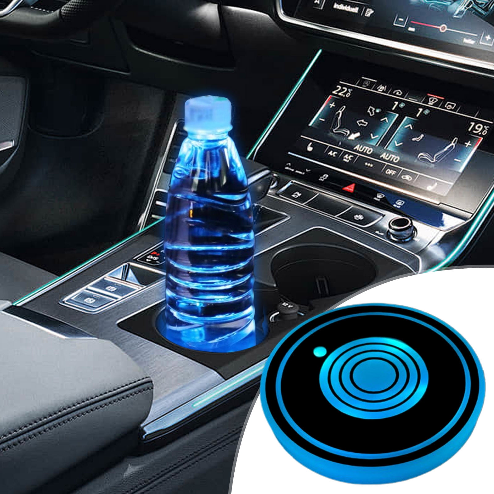 Luminous Water Cup Mat, Car LED Colorful Light Drink Mat, Illuminated ...