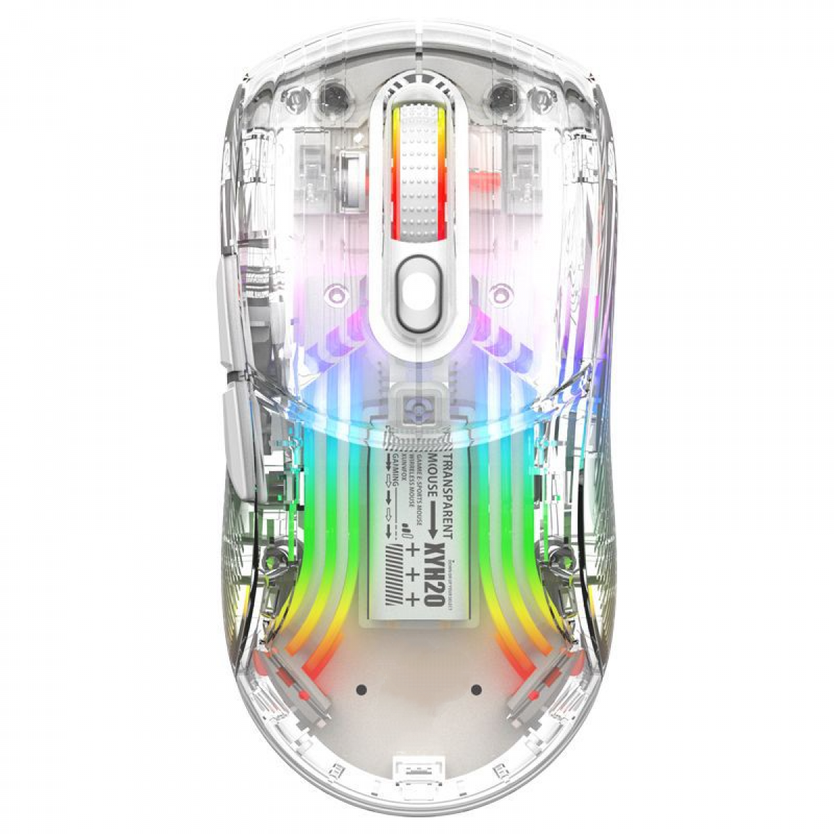 Luminous Wireless Bluetooth three-mode transparent mouse girl gaming ...