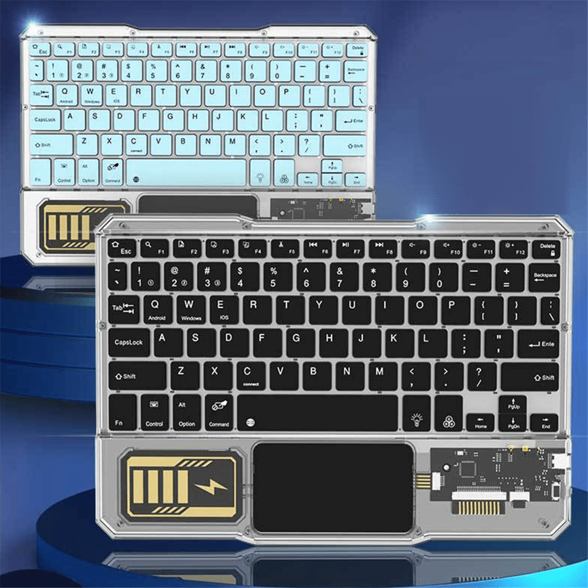 Luminous Wireless Keyboard Rechargeable Touchpad Keyboard Bluetooth ...