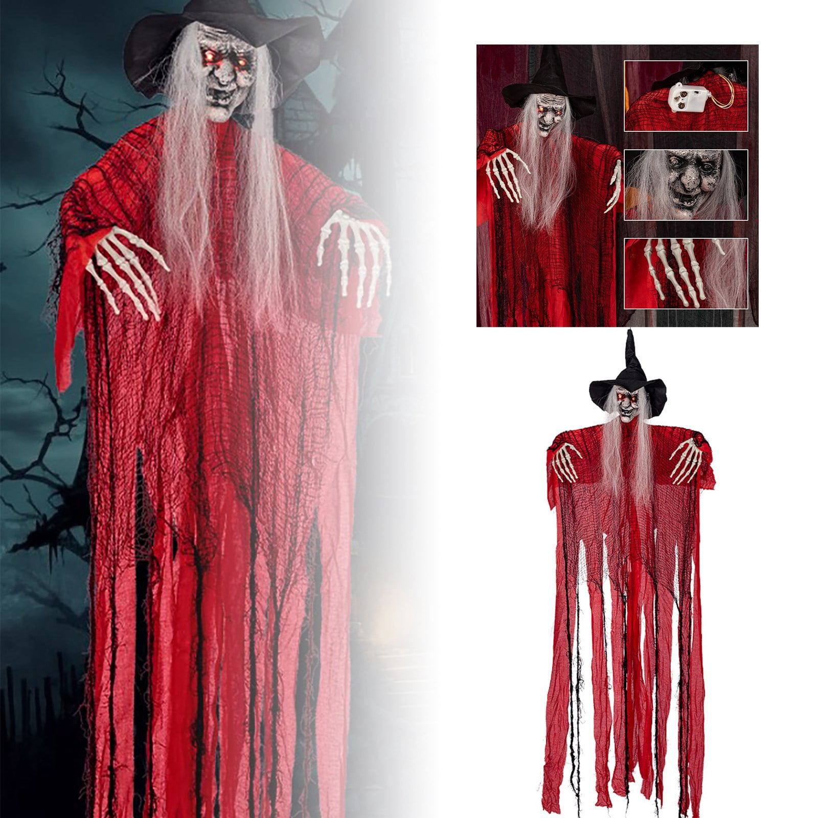 Luminous Witch - Animated Talking Voice-Controlled Halloween Decor for ...