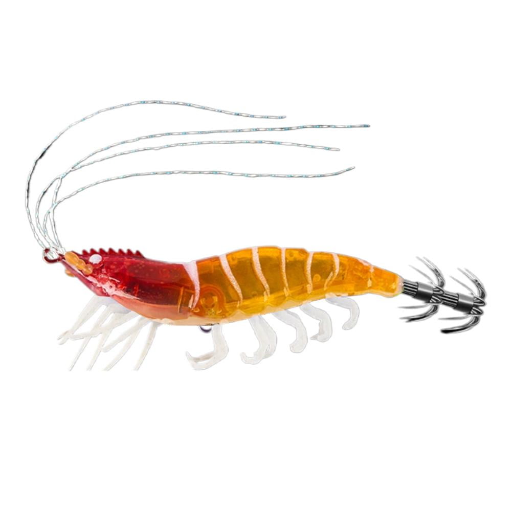 Luminous Wooden Shrimp Squid Hook Bionic Bait 45° Realistic Action Soft ...