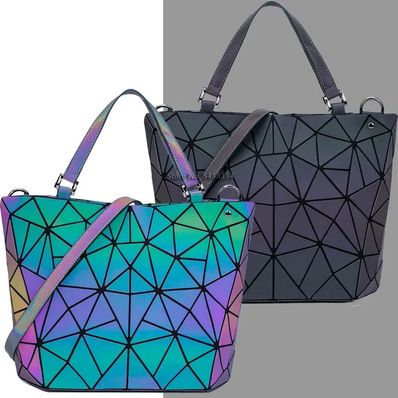 Luminous big bag Holographic reflective geometric bags for women 2024 ...