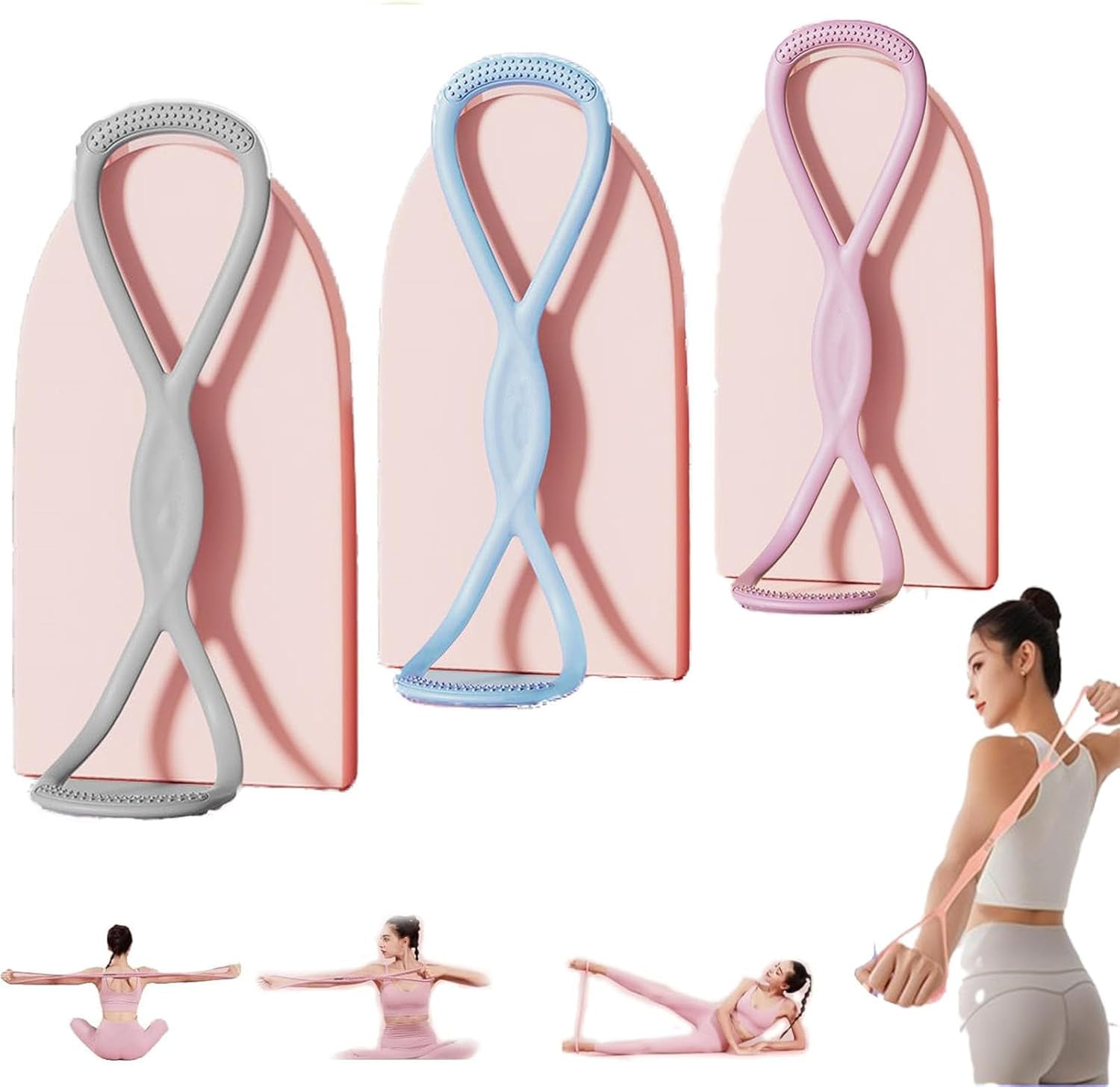 Luminousdo Resistance Bands with Handles: Figure 8 Exercise Bands for ...