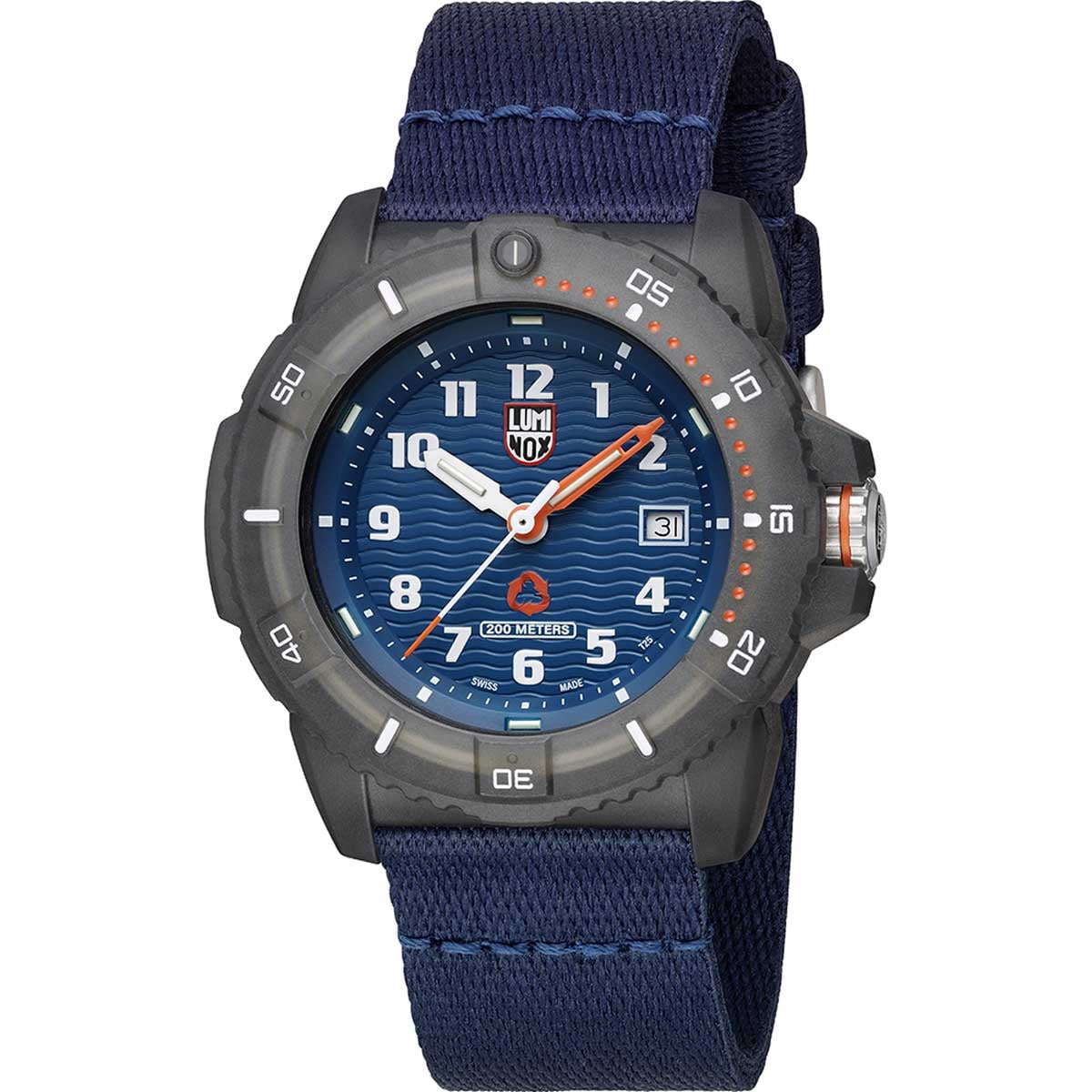 Luminox 8903.ECO Men's Tide Eco Swiss Quartz Blue Dial Strap Watch ...