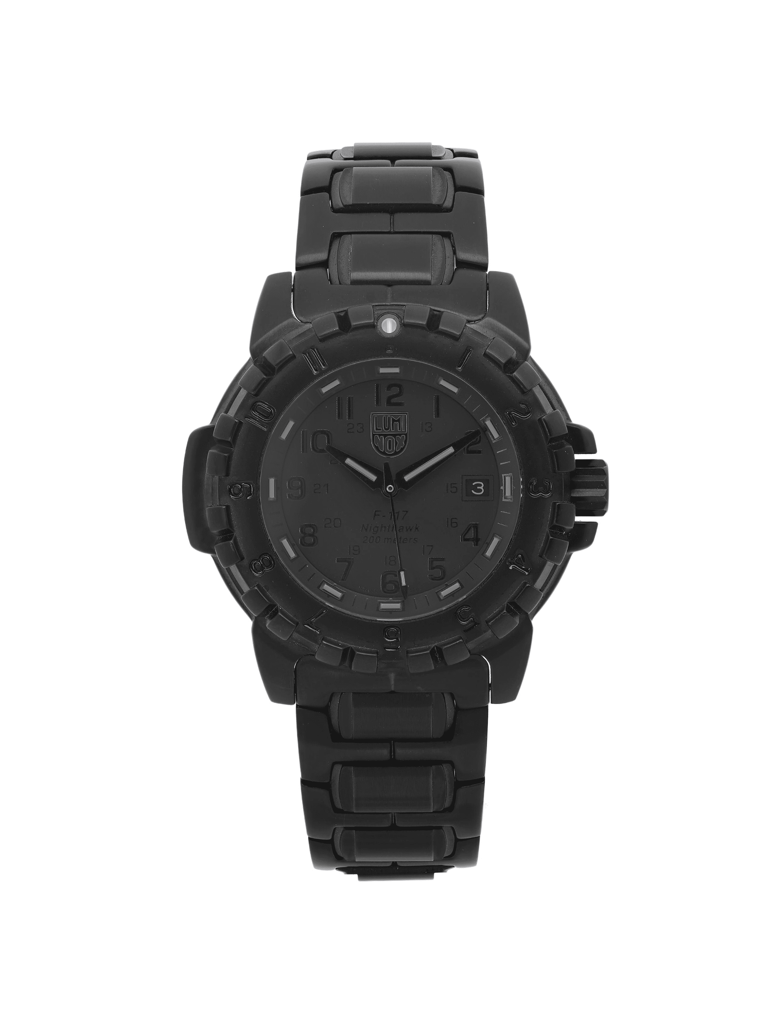 Luminox F-117 Nighthawk 45mm Steel Black Dial Quartz Mens Watch XA.6402 ...