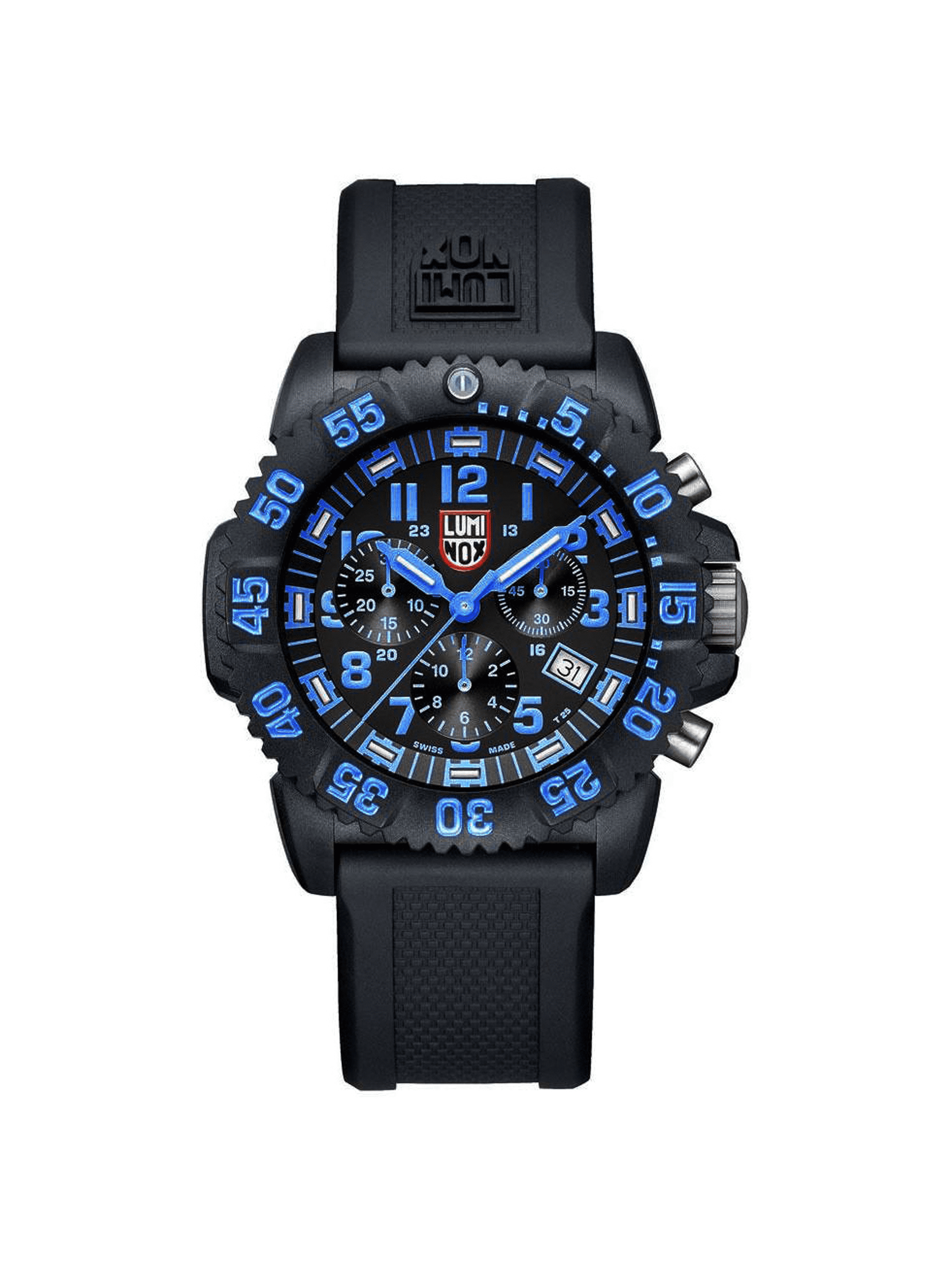 Luminox Men's Chronograph 3083 Blue Silicone Swiss Quartz Fashion Watch ...