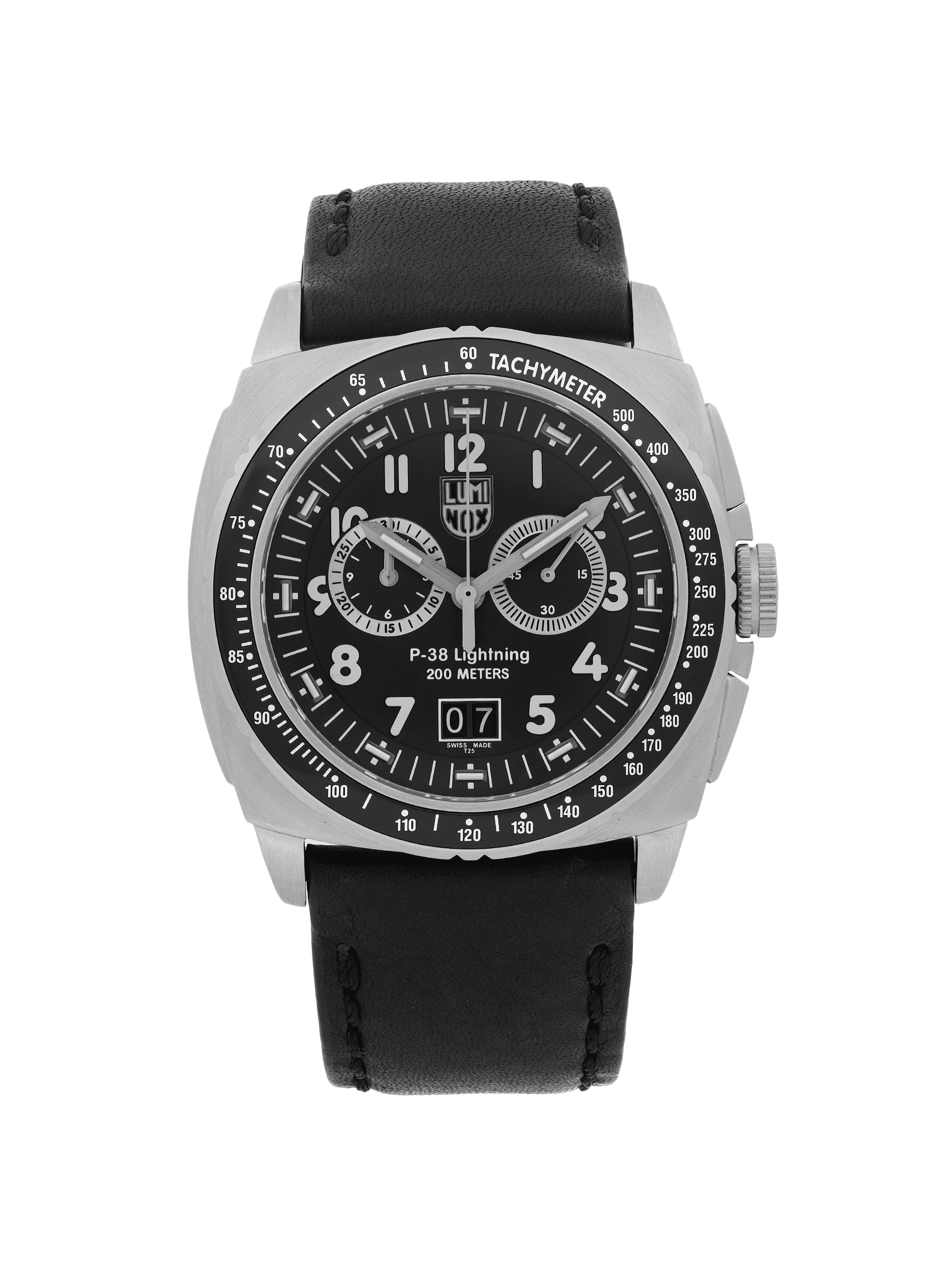 Luminox P-38 Lightning Steel Chronograph Black Dial Quartz Mens Watch ...