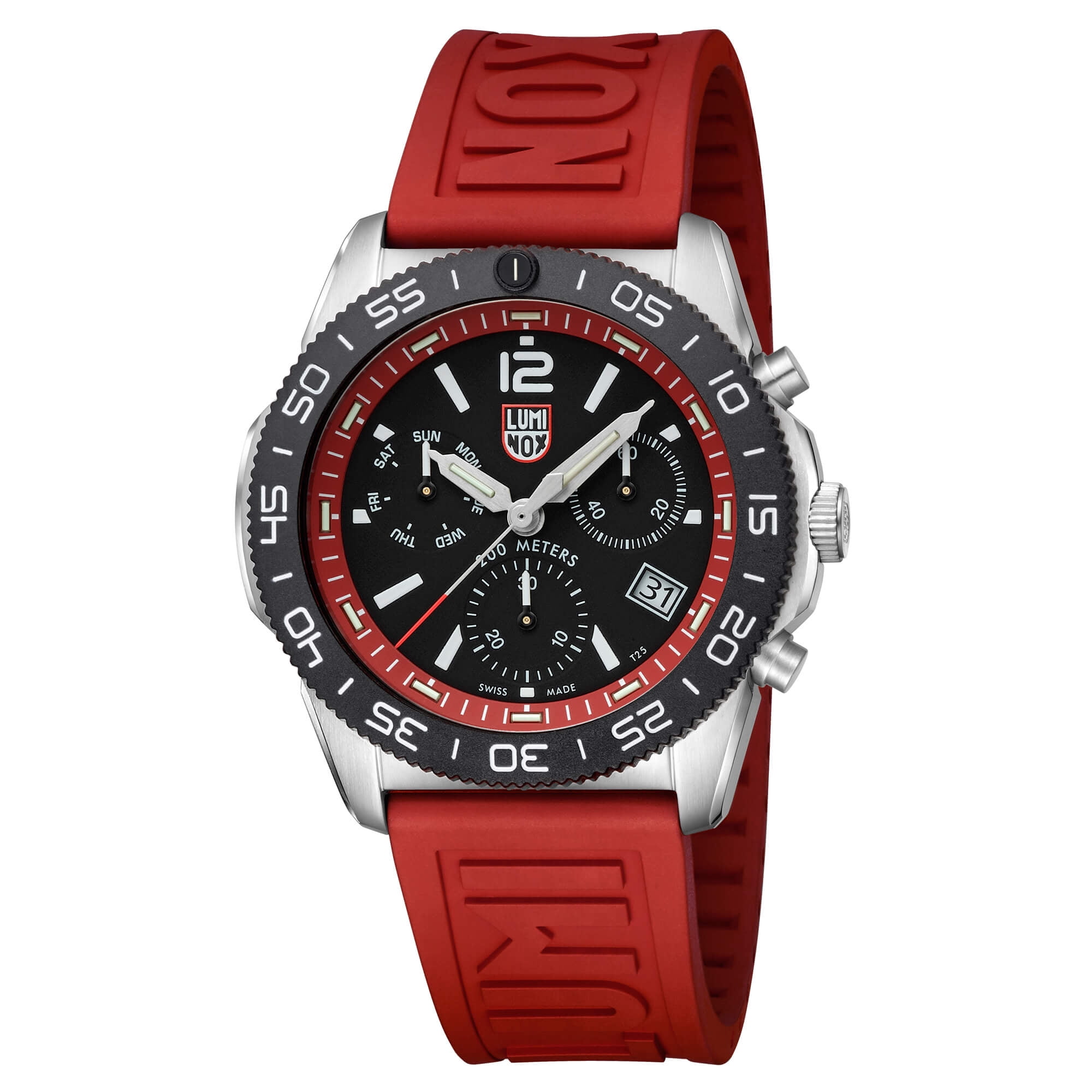Luminox XS.3155 Men's Pacific Diver Red Strap Chronograph Watch ...