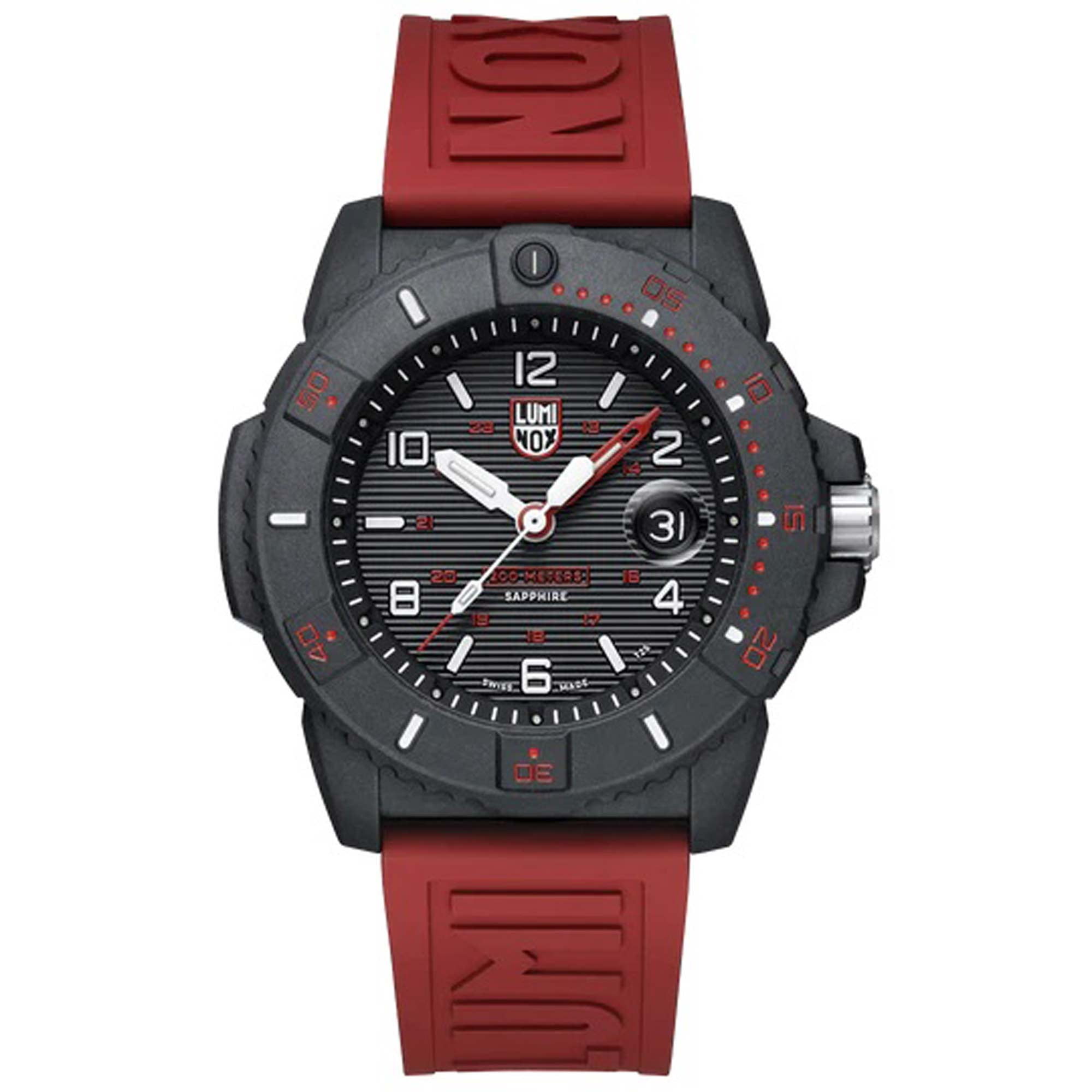Luminox XS.3615.RF Men's Navy Seal Black Dial Red Strap Watch - Walmart.com