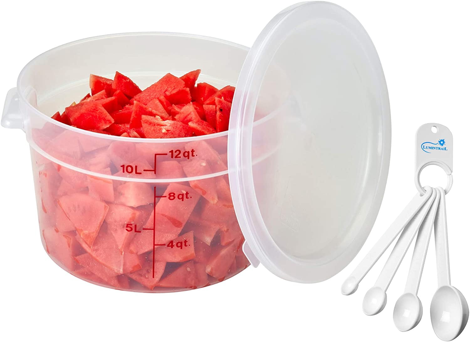 Lumintrail Cambro 12 Quart Round Food Storage Container Translucent ...