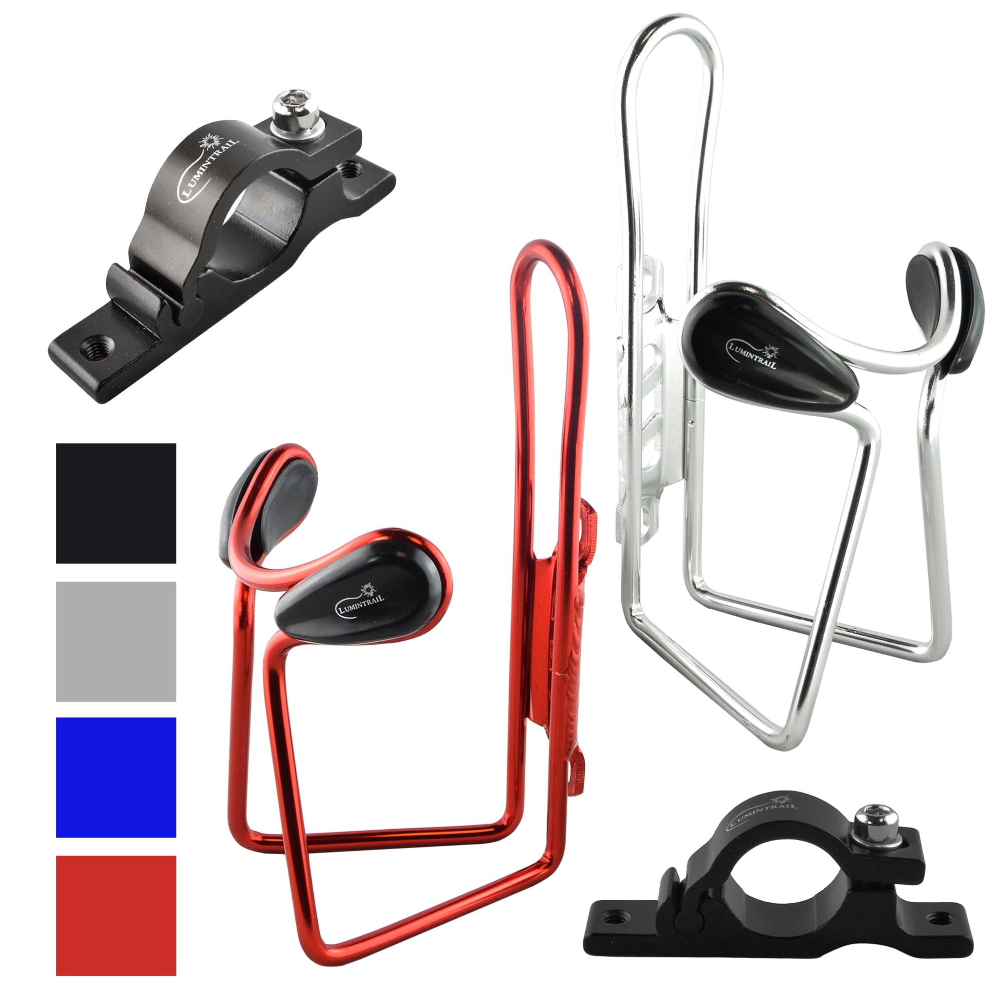 Lumintrail 2 Pack Bike Bottle Holders w/ Handlebar Mount Adapter ...