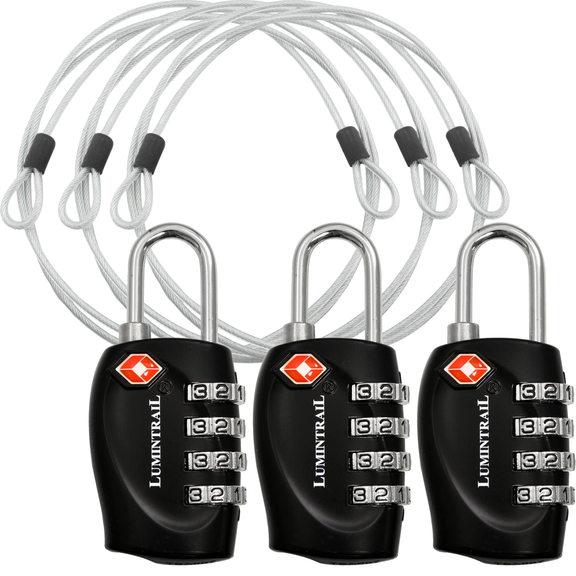 Lumintrail TSA Approved Locks, 4 Digit Combination Luggage Locks TSA ...