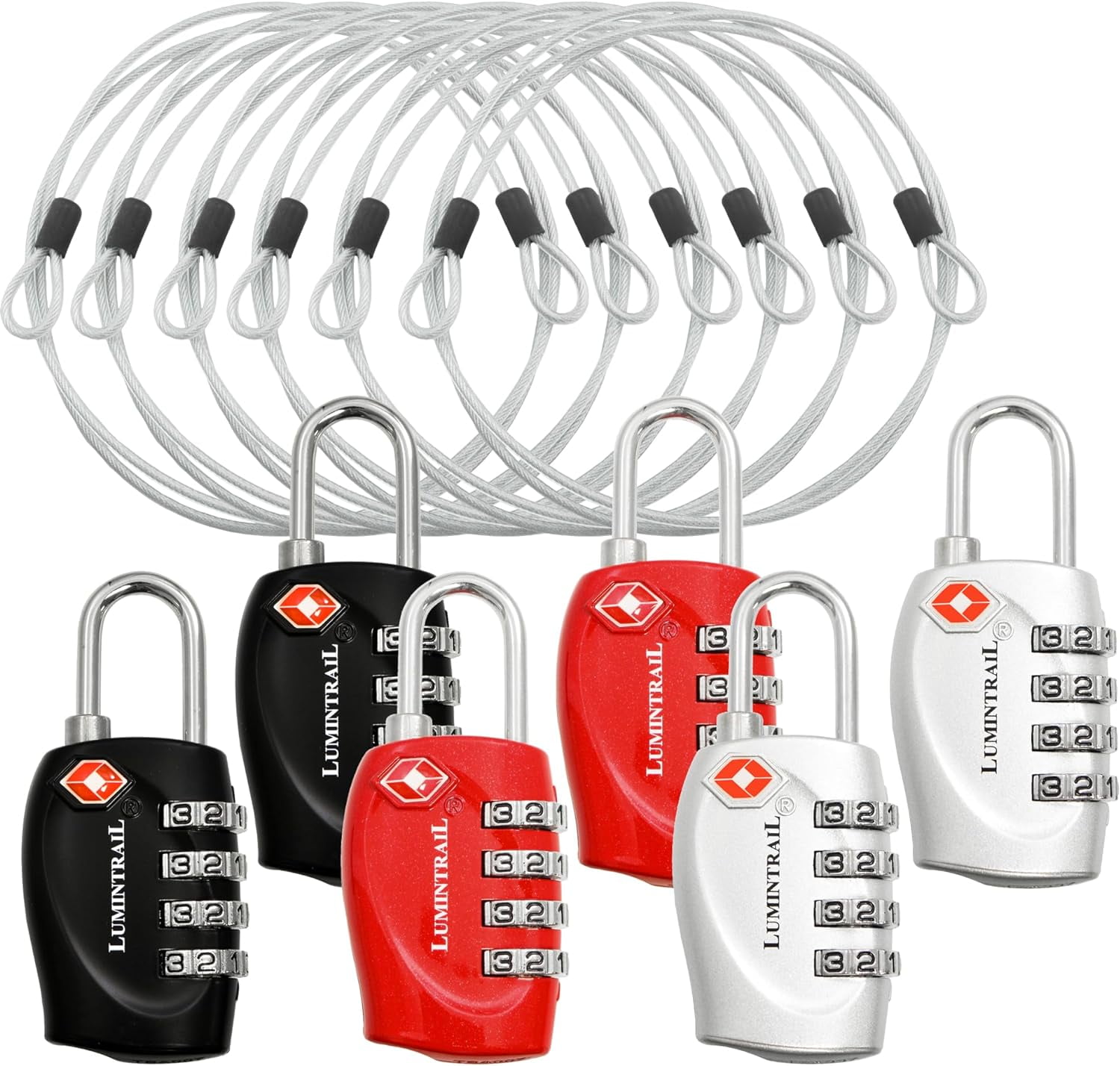 Lumintrail TSA Approved Locks, 4 Digit Combination Luggage Locks TSA ...