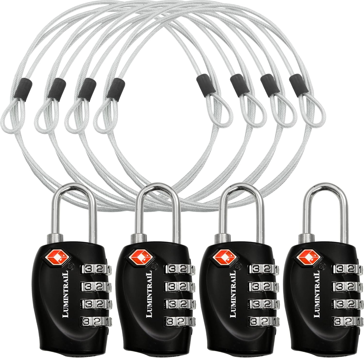 Lumintrail TSA Approved Locks, 4 Digit Combination Luggage Locks TSA ...