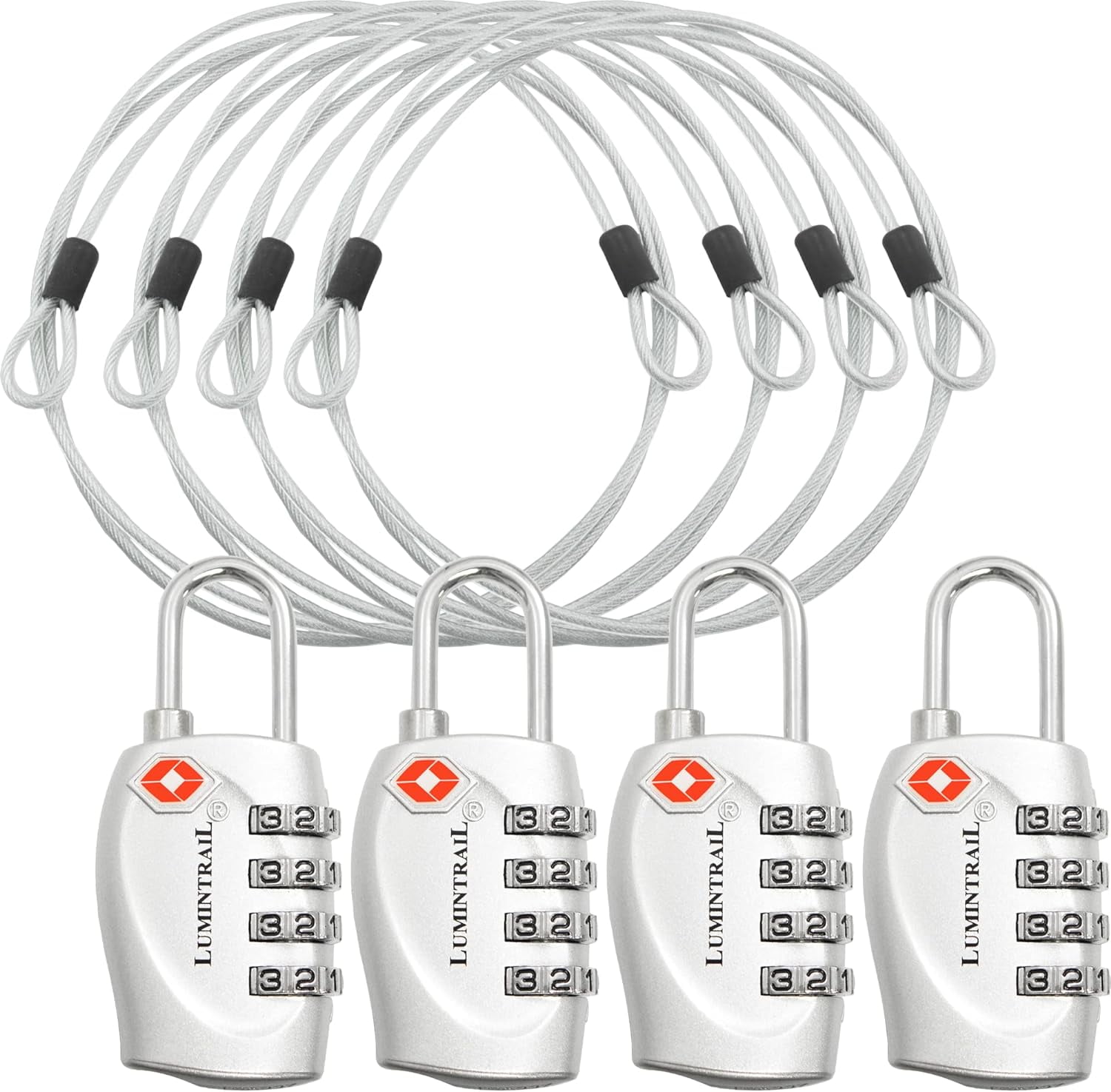 Lumintrail TSA Approved Locks, 4 Digit Combination Luggage Locks TSA ...