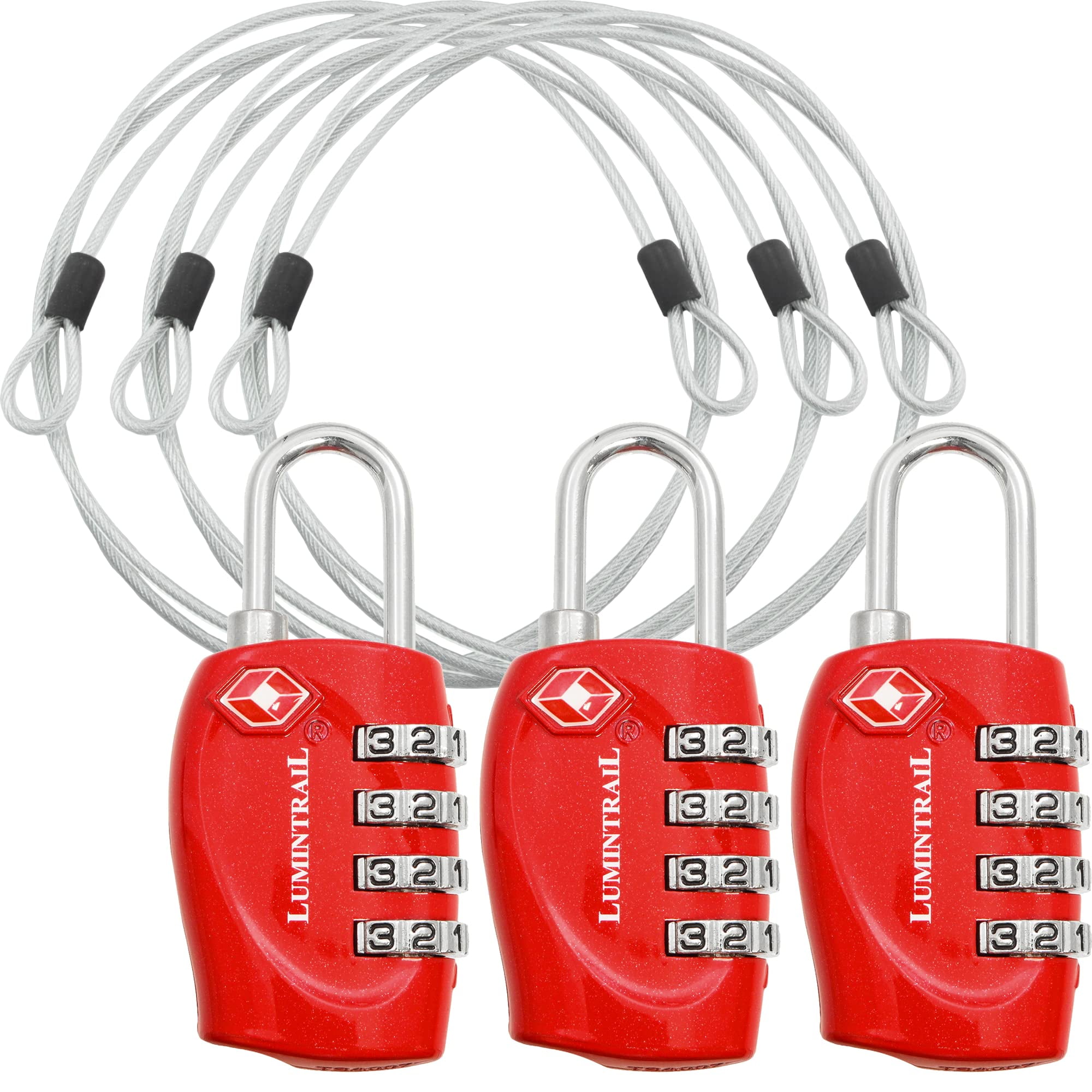 Lumintrail TSA Approved Locks, 4 Digit Combination Luggage Locks TSA ...