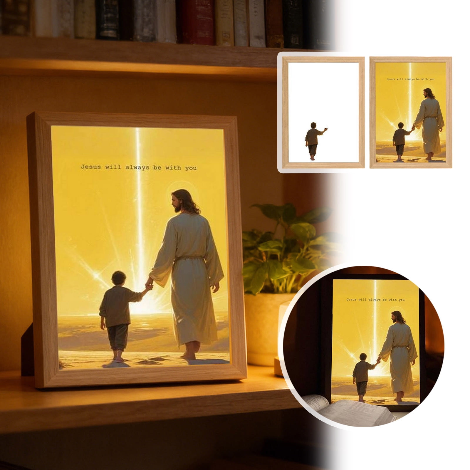 Luminwork Jesus Lamp 4D LED Jesus Night Light -Frame Light Painting ...
