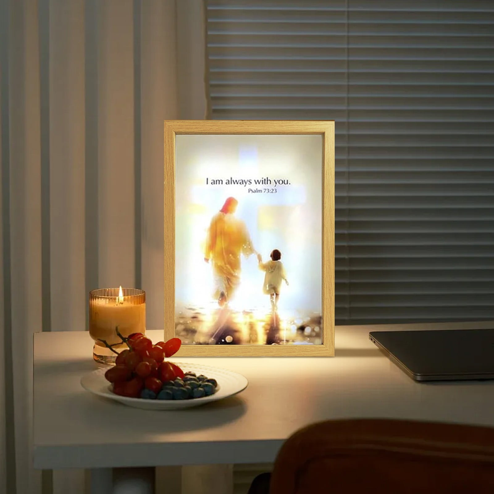 Luminworks Jesus Lamp 4D LED Christ Frame Light, Painting Jesus Night ...
